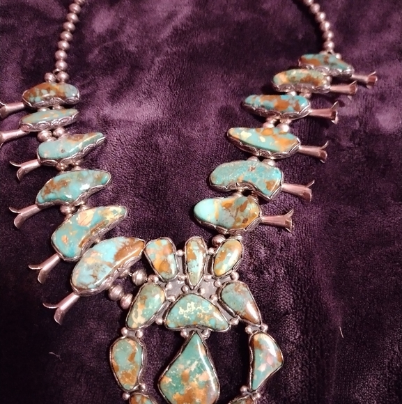 Jewelry | Squash Blossom Green Torquoise Necklace | Poshmark